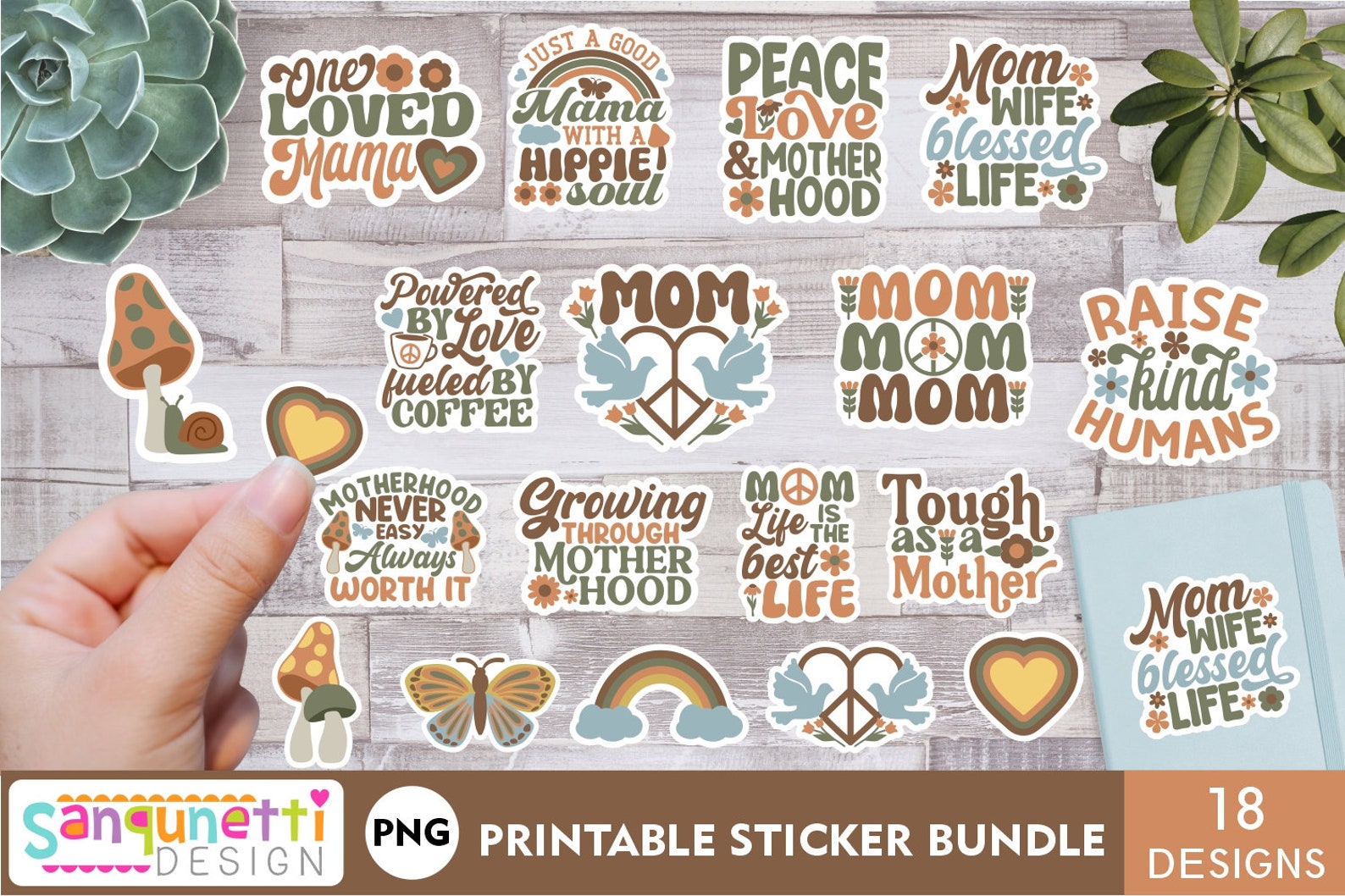 Retro Mom PNG Bundle Mom Digital Stickers - Etsy