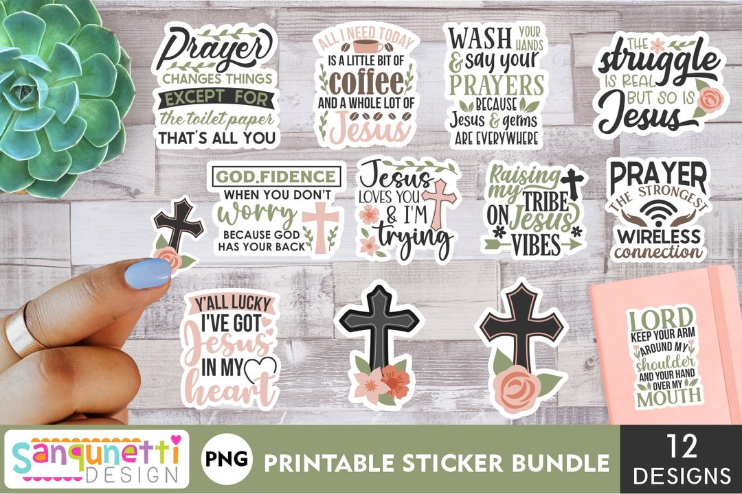 Funny Christian PNG Stickers, Faith Digital Stickers - Etsy