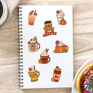 Fall Coffee Sticker Bundle Pumpkin Spice Latte Stickers - Etsy