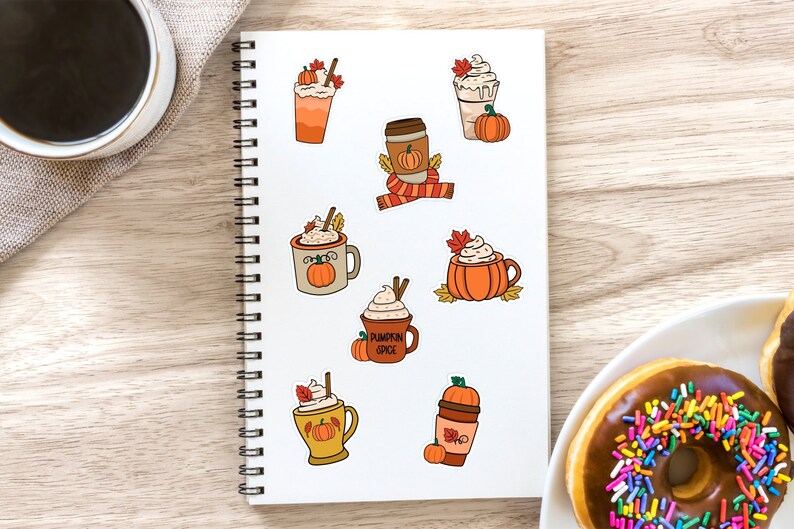 Fall Coffee Sticker Bundle Pumpkin Spice Latte Stickers - Etsy
