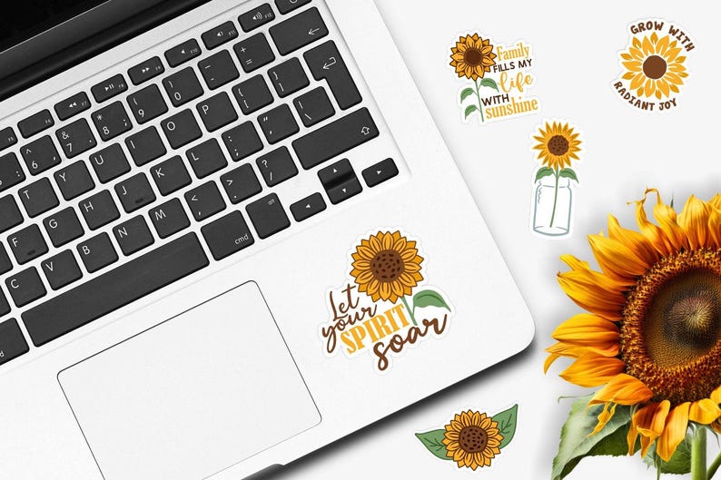 Sunflower PNG Stickers, Sunflower Digital Sticker Bundle - Etsy