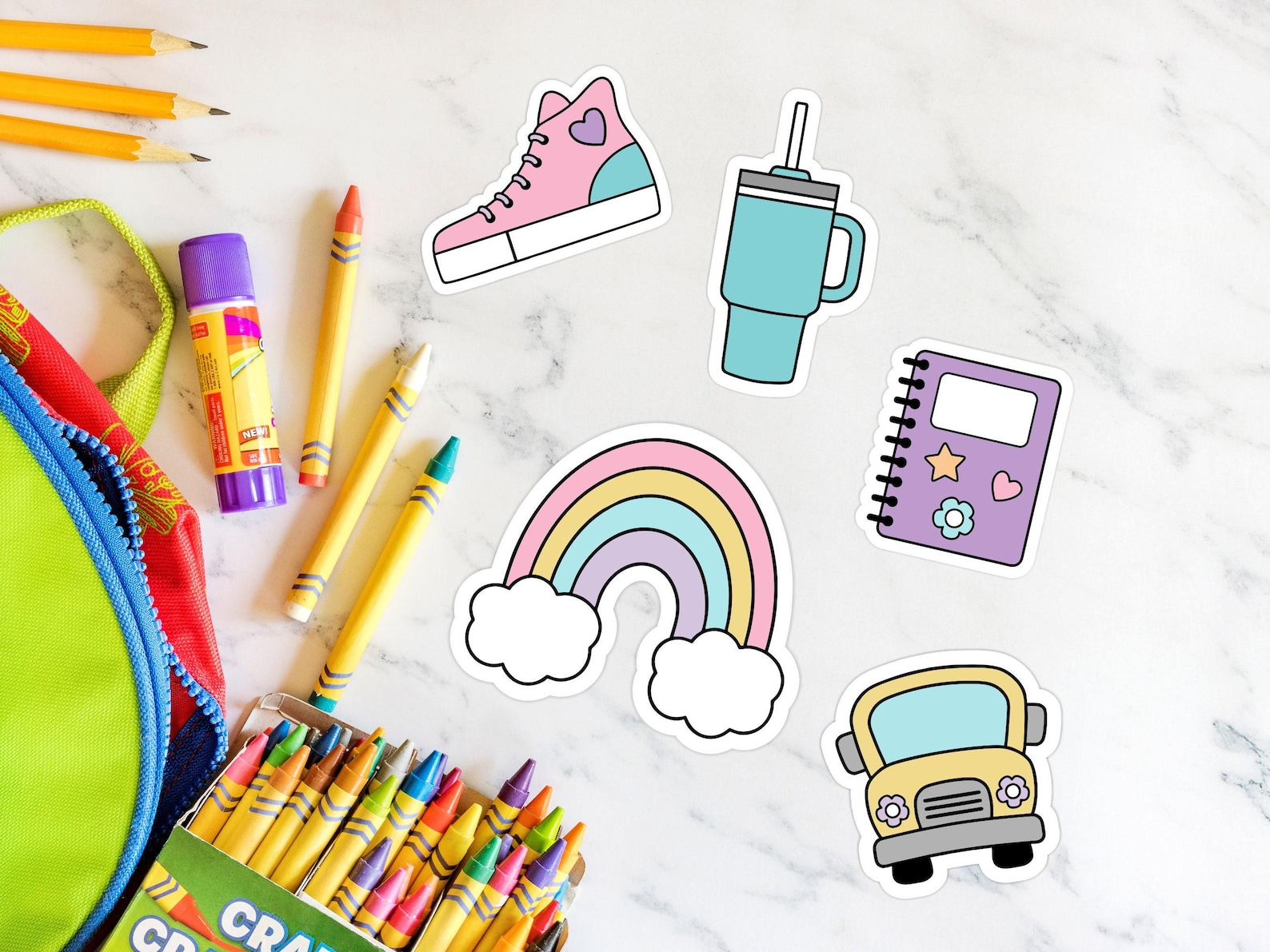 Pretty Pastel School Stickers - Digital Sticker PNG Back to School - Etsy