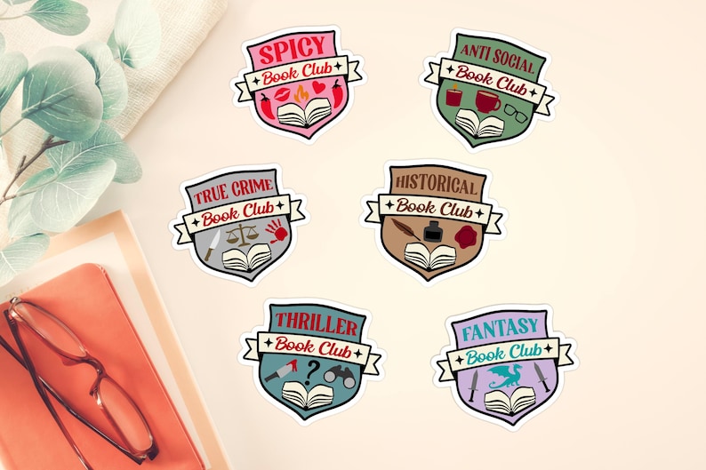 Genre Reading Badge PNG Stickers Bundle | Printable Bookish Designs - Etsy