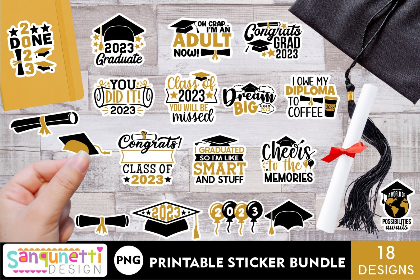 Graduation Png Stickers, Graduation 2023 Digital Stickers - Etsy