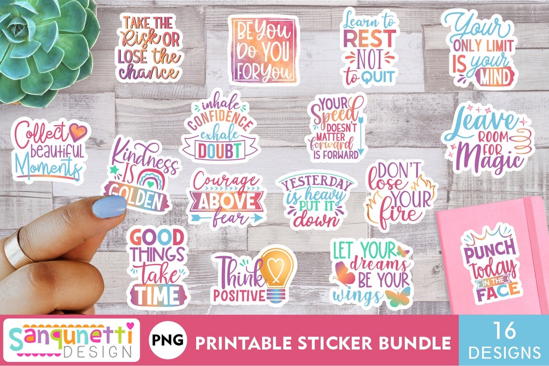 Inspirational and Motivational PNG Sticker Bundle, Inspirational ...