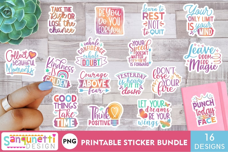 Inspirational and Motivational PNG Sticker Bundle - Etsy