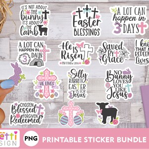 Religious Easter PNG Stickers , Faith Printable Easter Digital Sticker ...