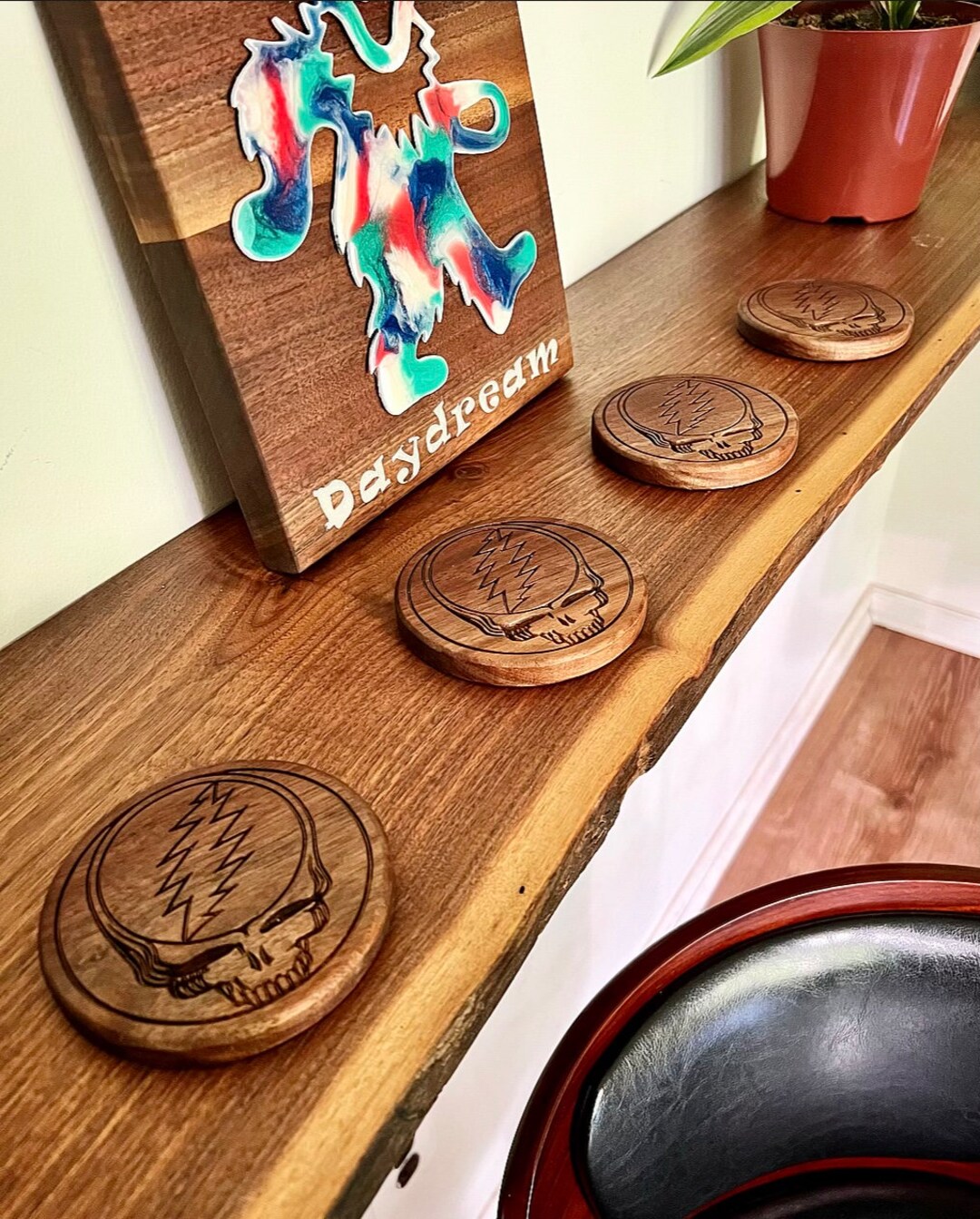 Black Walnut Steal Your Face Coasters - Etsy