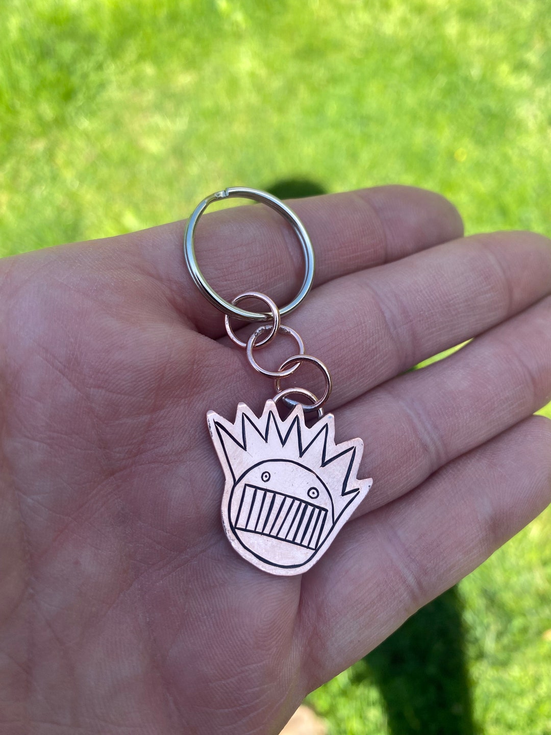 Hand Engraved Copper Boognish Keychain - Etsy