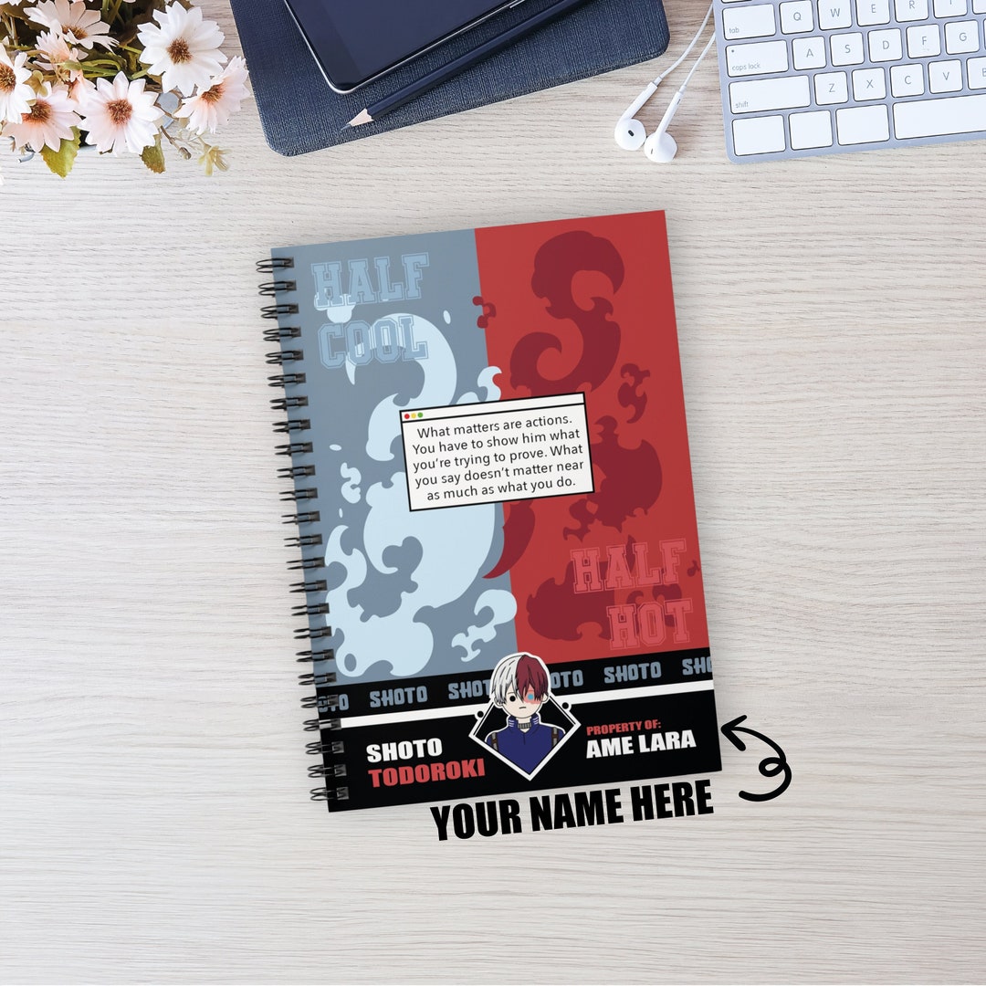 CUSTOM Todoroki Notebook | My Hero Academia Notebook| MHA Notebook ...