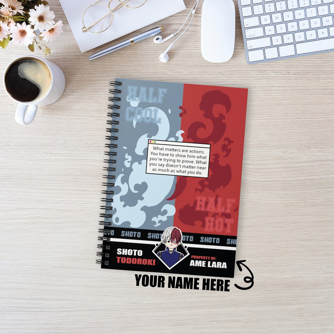 CUSTOM Todoroki Notebook | My Hero Academia Notebook| MHA Notebook ...