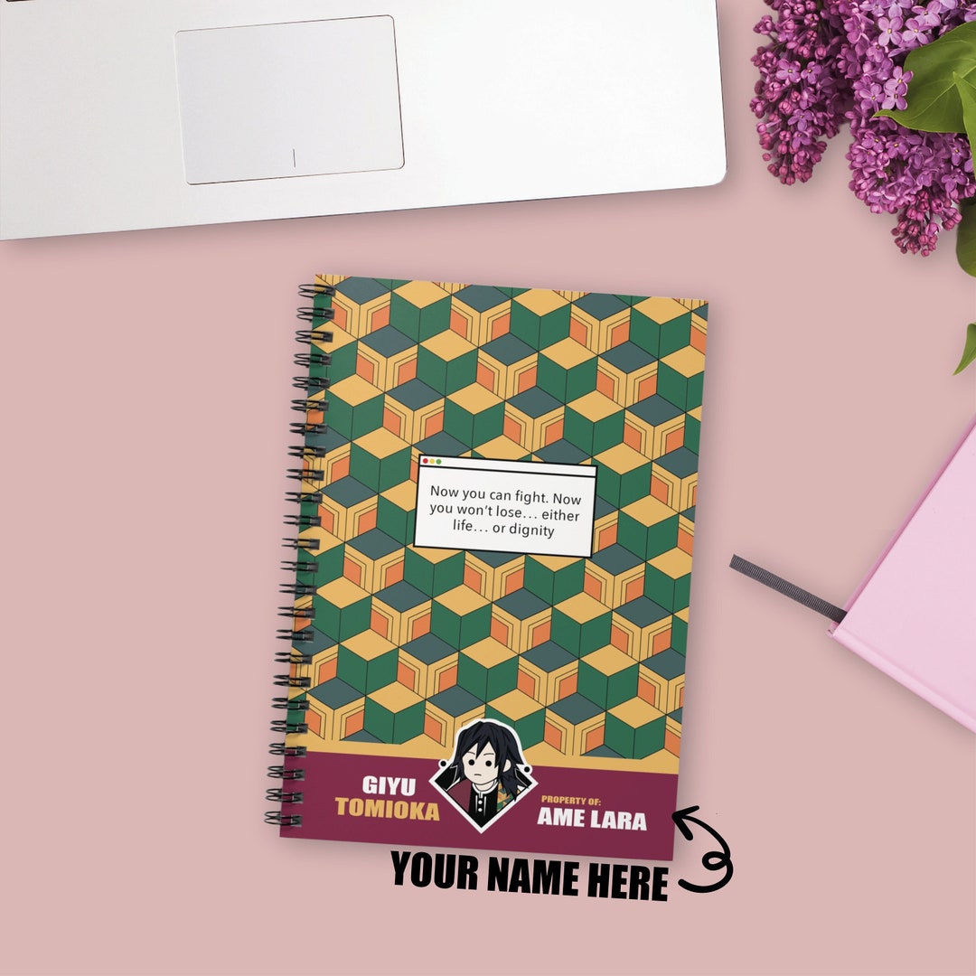 CUSTOM Tomioka Notebook | Demon Slayer Notebook| Kimetsu Notebook| Gift ...