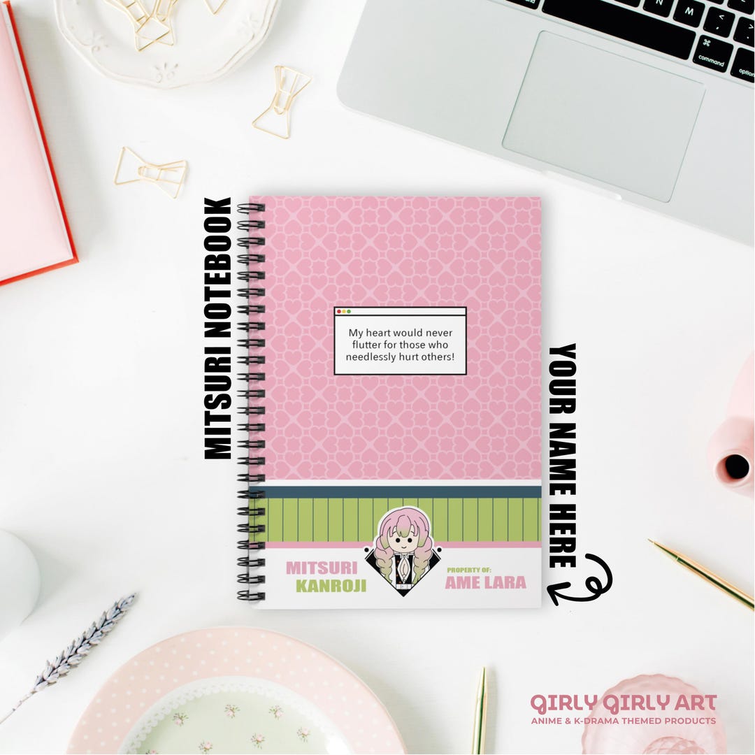 PERSONALIZED Mitsuri Anime Notebook | Gift for Demon Slayer Fans ...