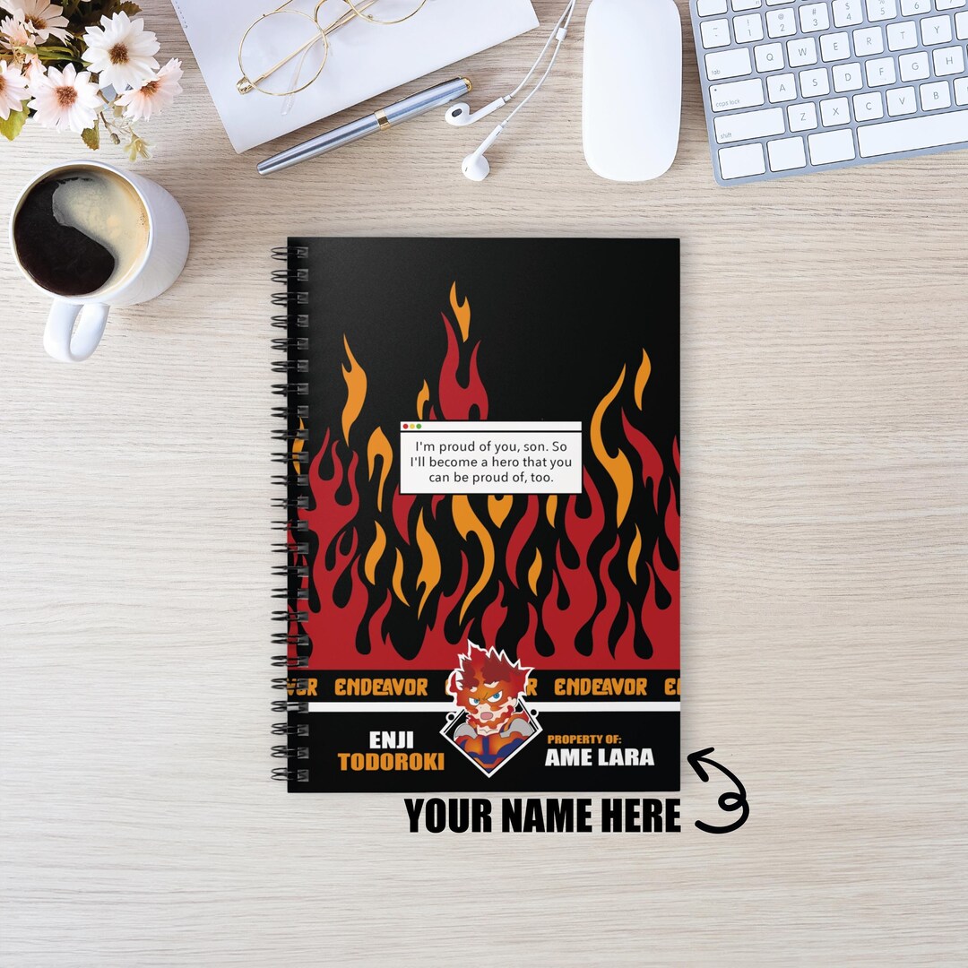CUSTOM Endeavor Notebook | My Hero Academia Notebook | MHA Notebook ...