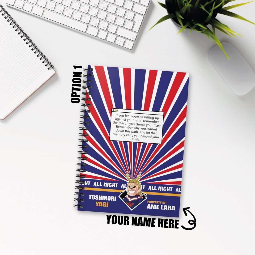 CUSTOM All Might Notebook | My Hero Academia Notebook | MHA Notebook ...