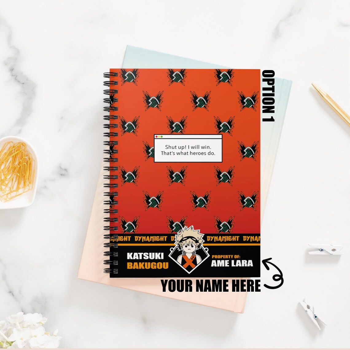 CUSTOM Bakugou Notebook | My Hero Academia Notebook | MHA Notebook ...