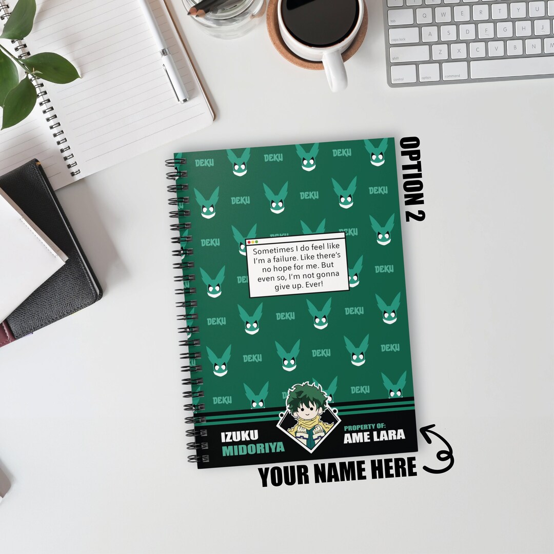 CUSTOM Midoriya Notebook | My Hero Academia Notebook | MHA Notebook ...