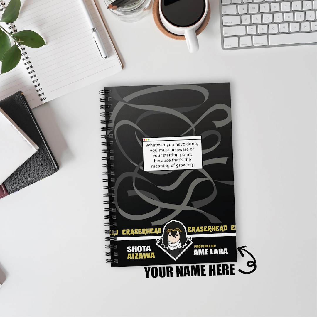 CUSTOM Eraserhead Notebook | My Hero Academia Notebook | MHA Notebook ...
