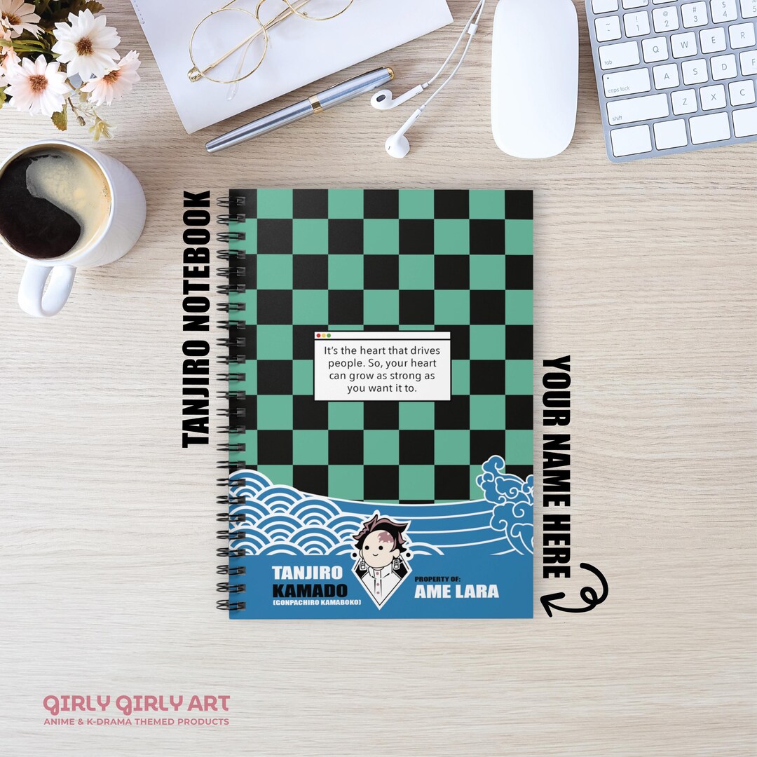 PERSONALIZED Tanjiro Anime Notebook | Gift for Demon Slayer Fans ...
