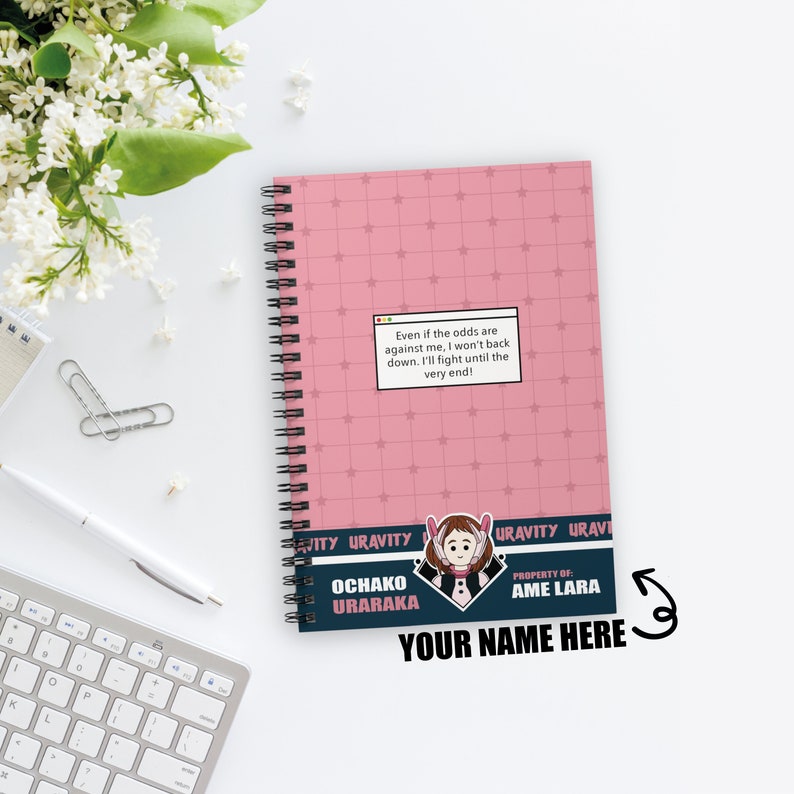 CUSTOM Uraraka Notebook | My Hero Academia Notebook | MHA Notebook ...