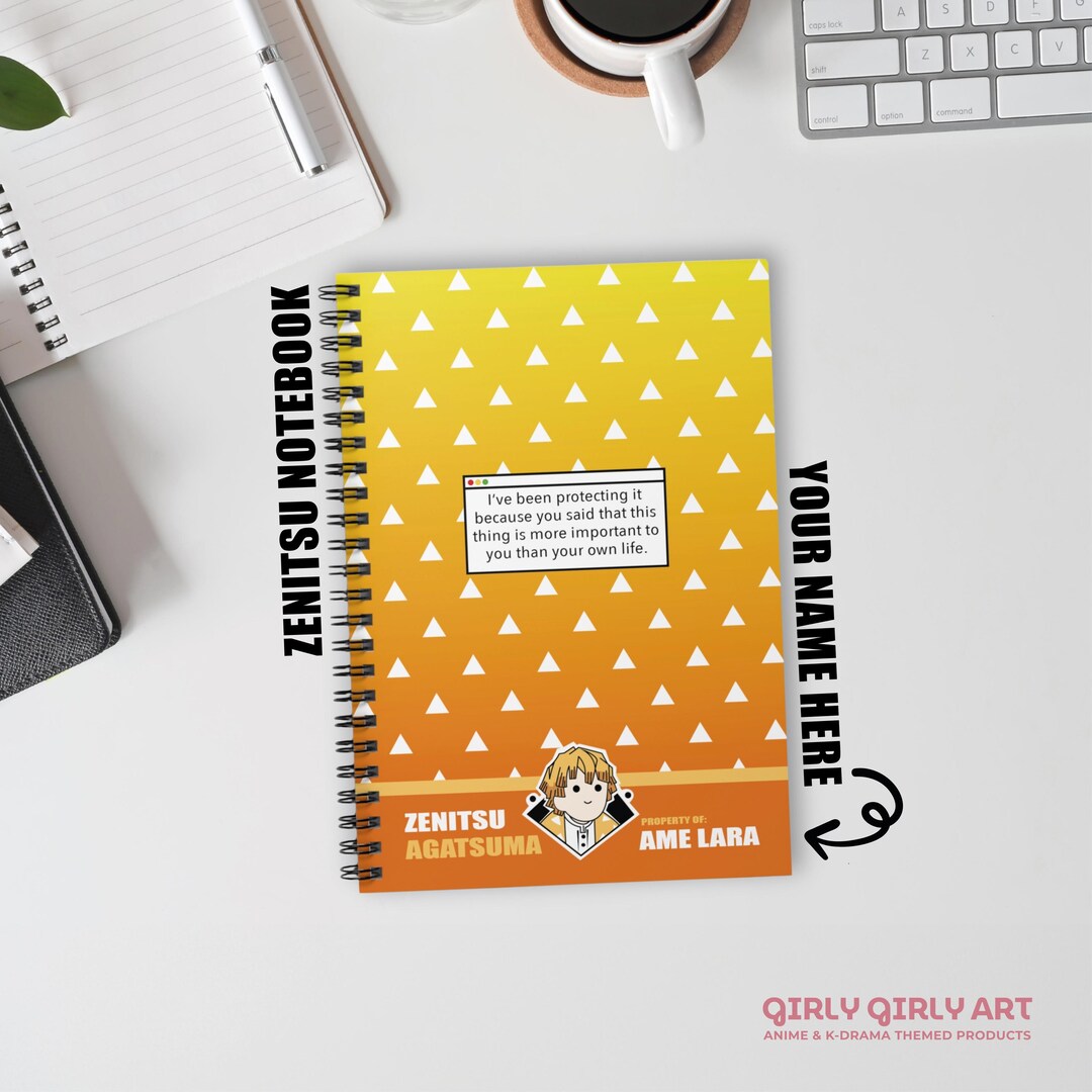 PERSONALIZED Zenitsu Notebook | Anime Lovers Gift | Gift for Demon ...