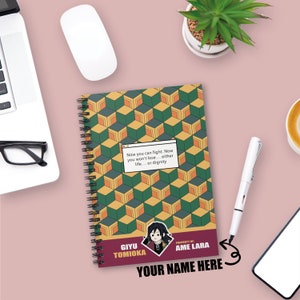 CUSTOM Tomioka Notebook | Demon Slayer Notebook| Kimetsu Notebook| Gift ...