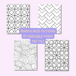 25 Bold and Easy Mindfulness Patterns PRINTABLE Coloring Pages ...