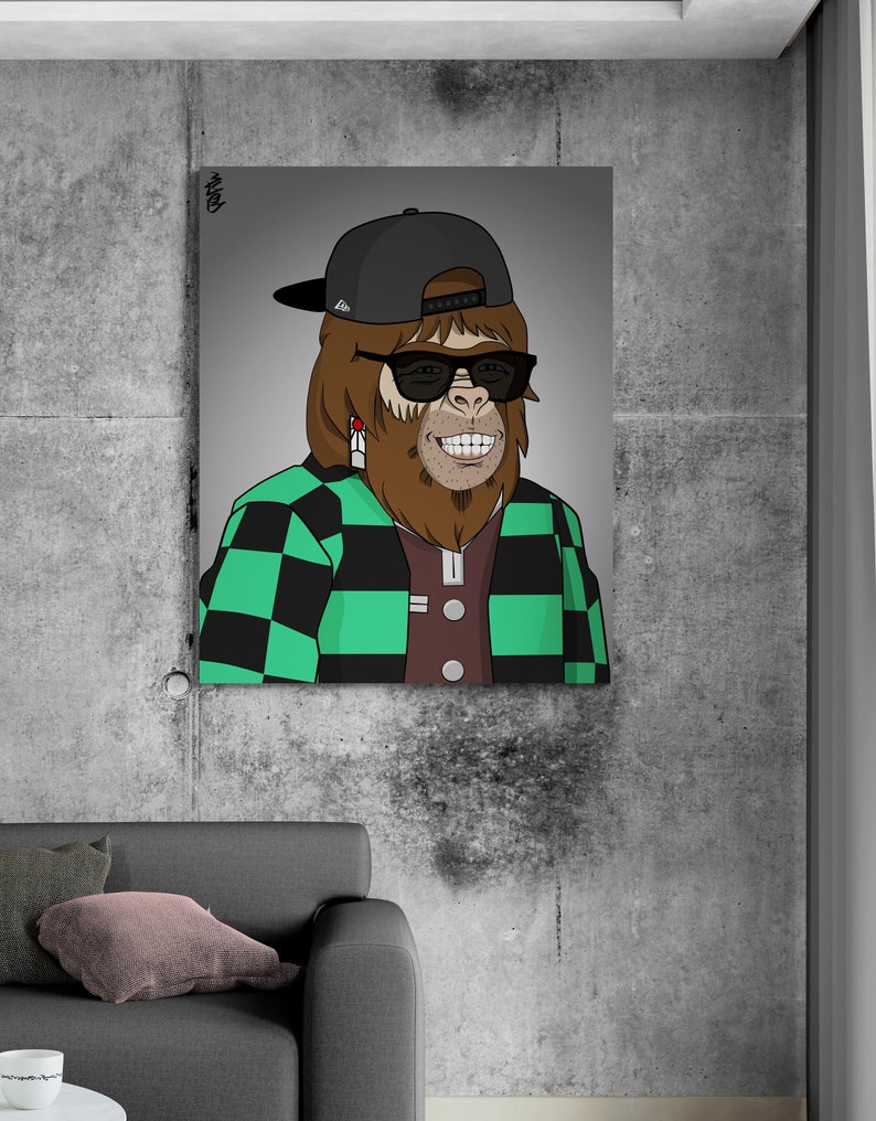 Ape EIGHT Digital Street Art planet of the Bored Apes Collection Pop ...