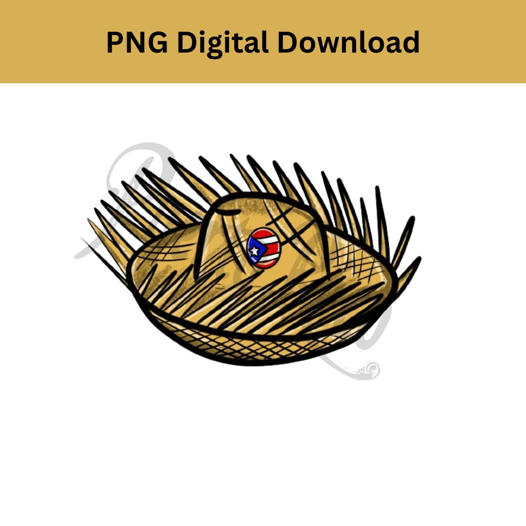 Sombrero Pava Puertorriqueño, Puerto Rico PNG, Straw Hat, Puerto Rico Sublimation, Diseño ...