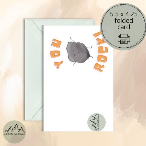 You Rock! | Printable Card| Lifetothefulldesign - Etsy