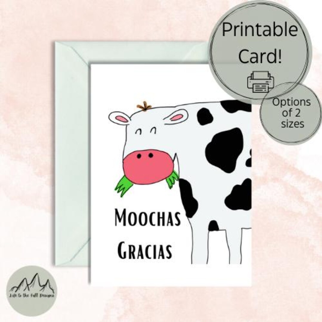 Moochas Gracias Card | Lifetothefulldesign - Etsy