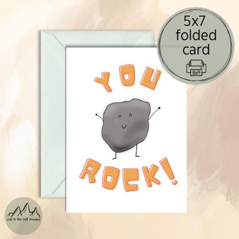 You Rock! | Printable Card| Lifetothefulldesign - Etsy