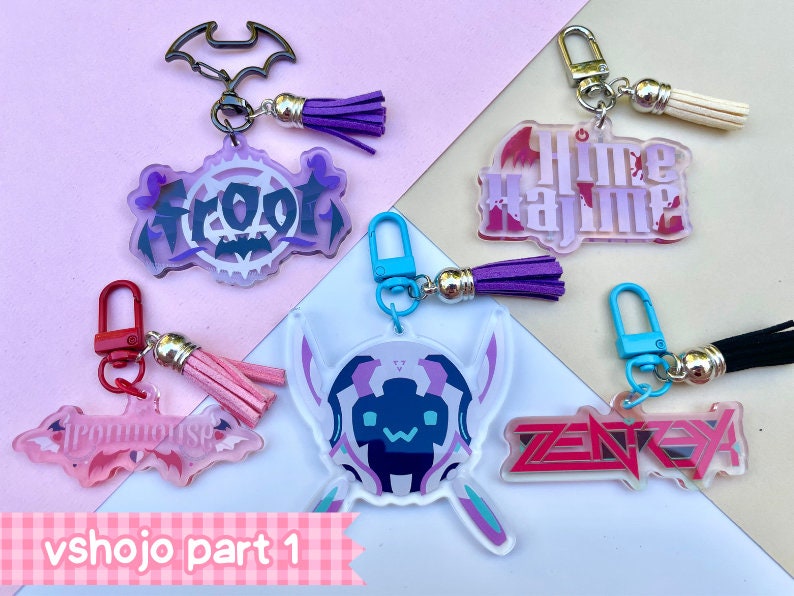 Vtuber Logo Keychains Vshojo Indie Hololive PRE ORDER - Etsy