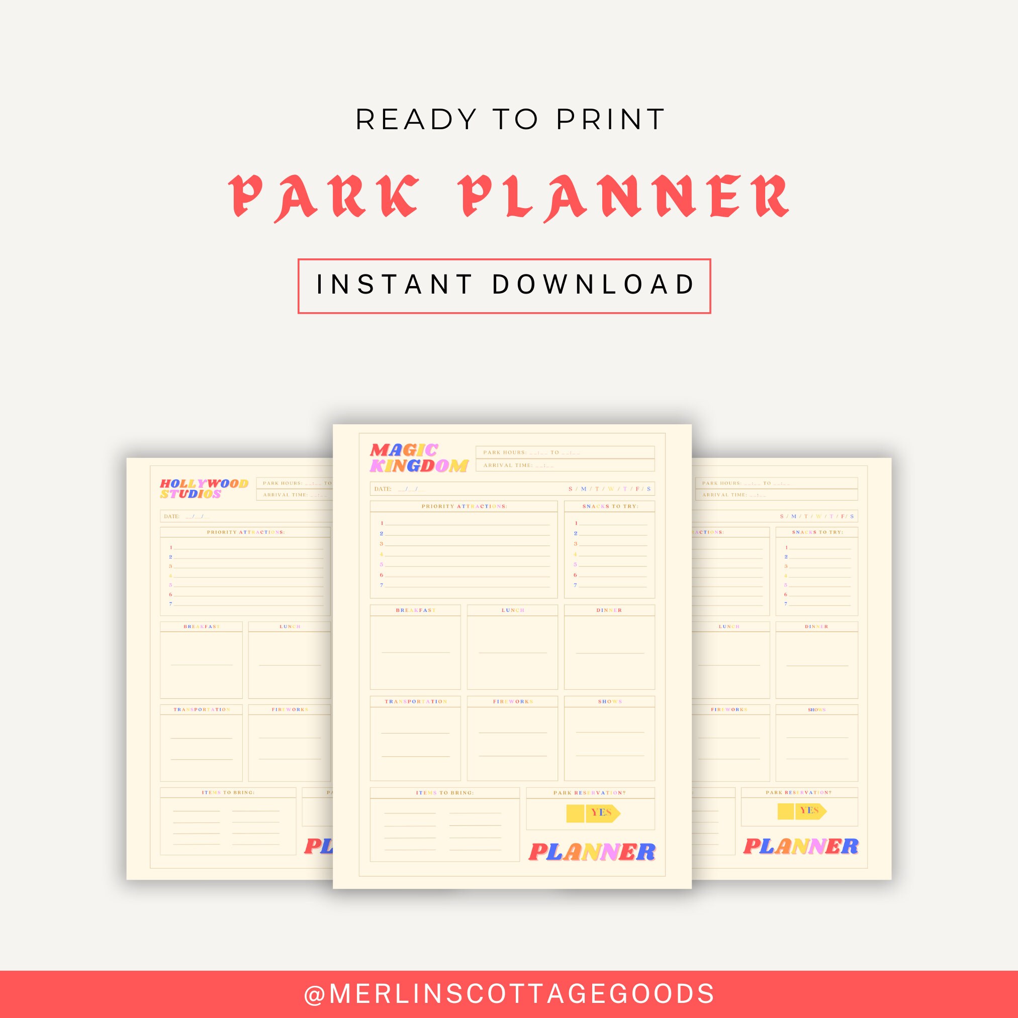 Park Planner Bundle - Etsy