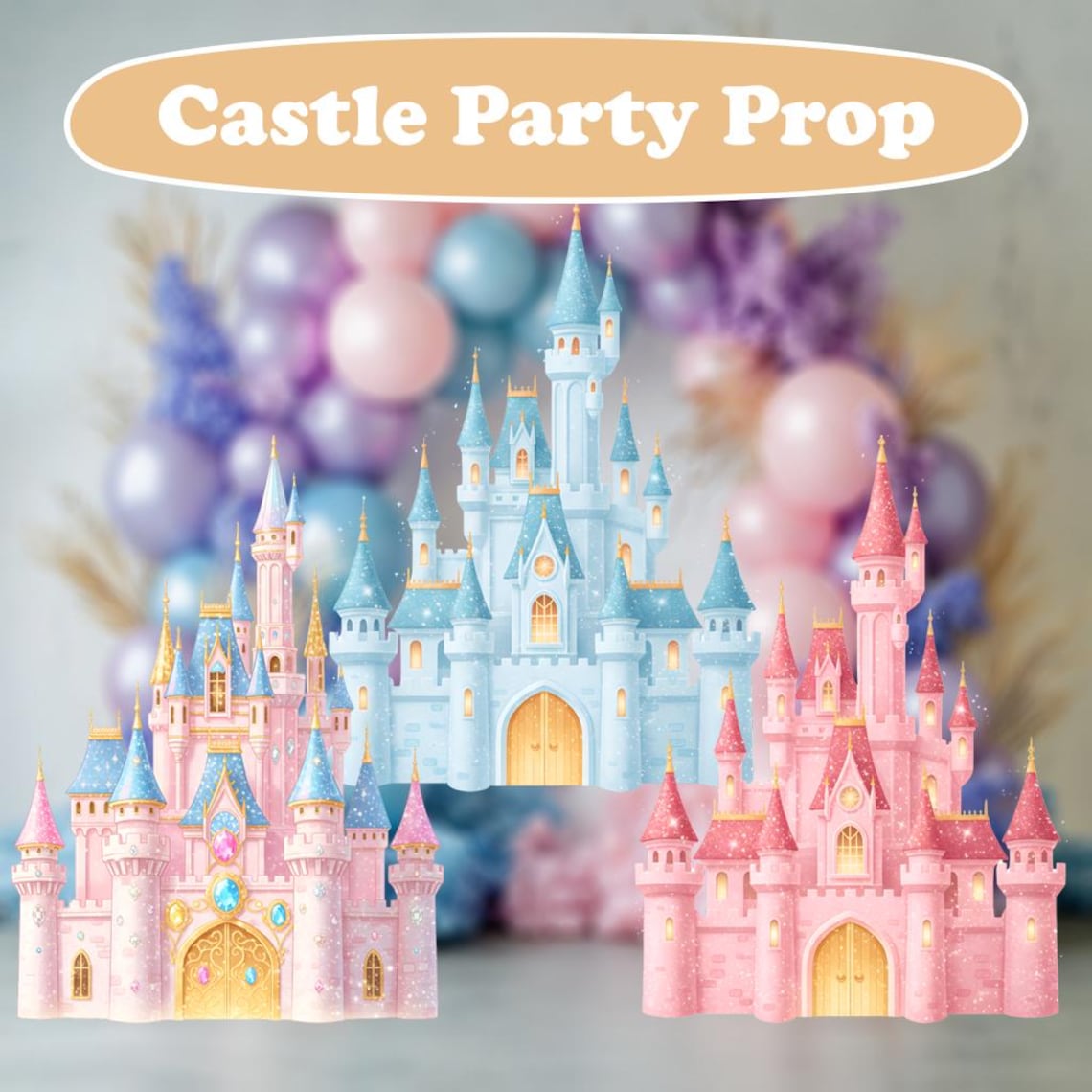 Princess Castle Cutouts, Princess Party Backdrop, Fantasy Decor, First ...