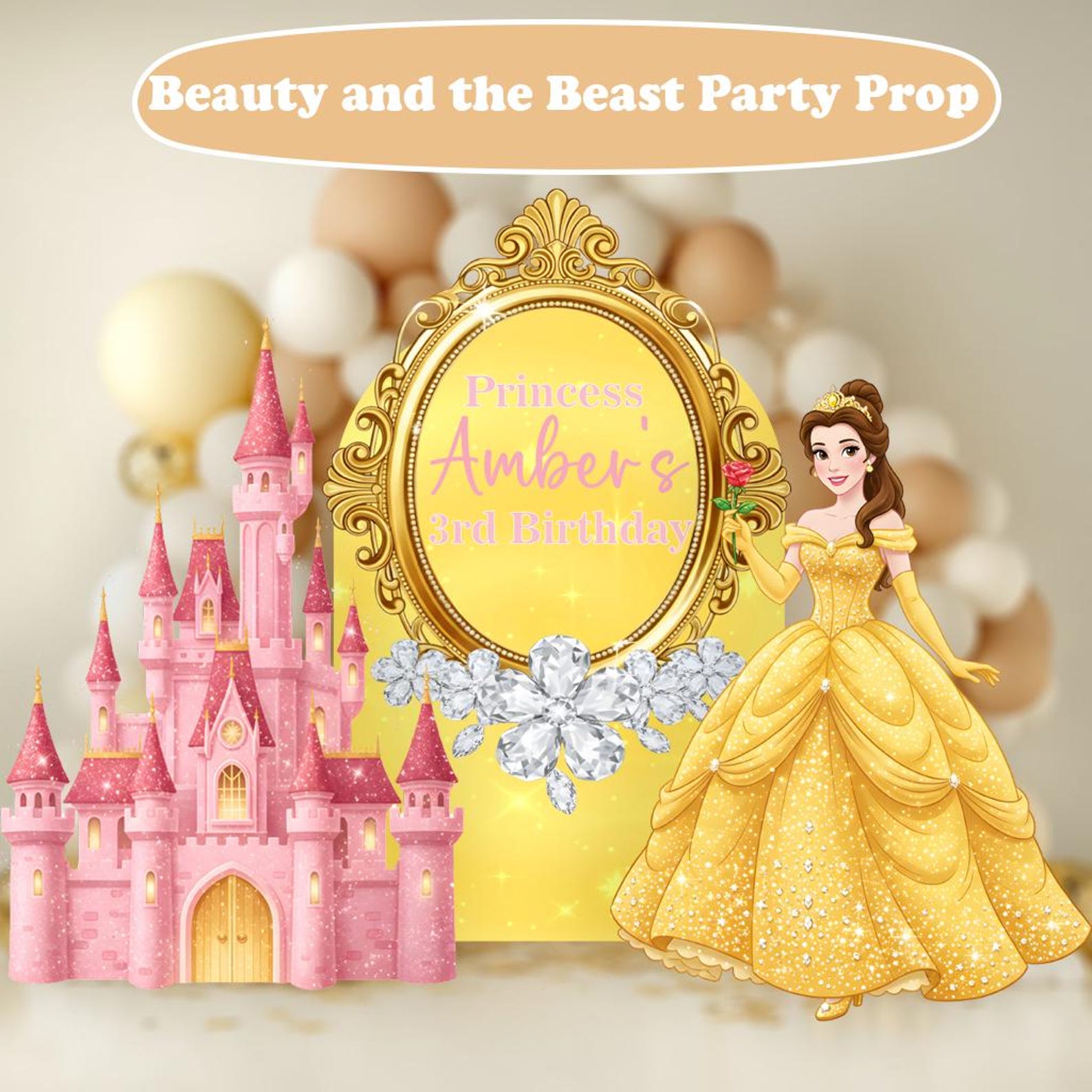 Beauty and the Beast Cutouts, Princess Castle, Princess Belle, Party ...