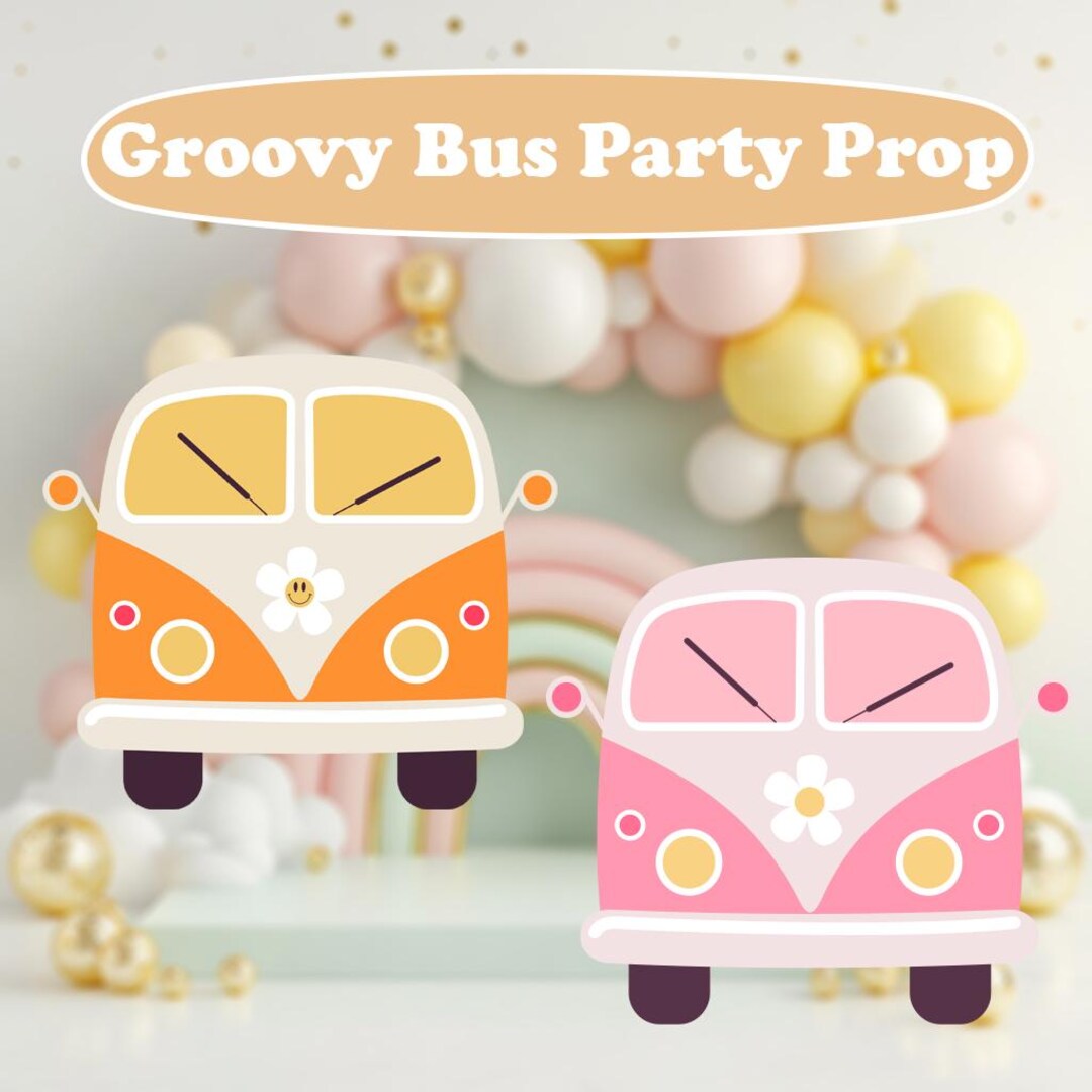 Retro Van Cutout, Hippie Bus Photo Booth, Hippie Party Decorations ...