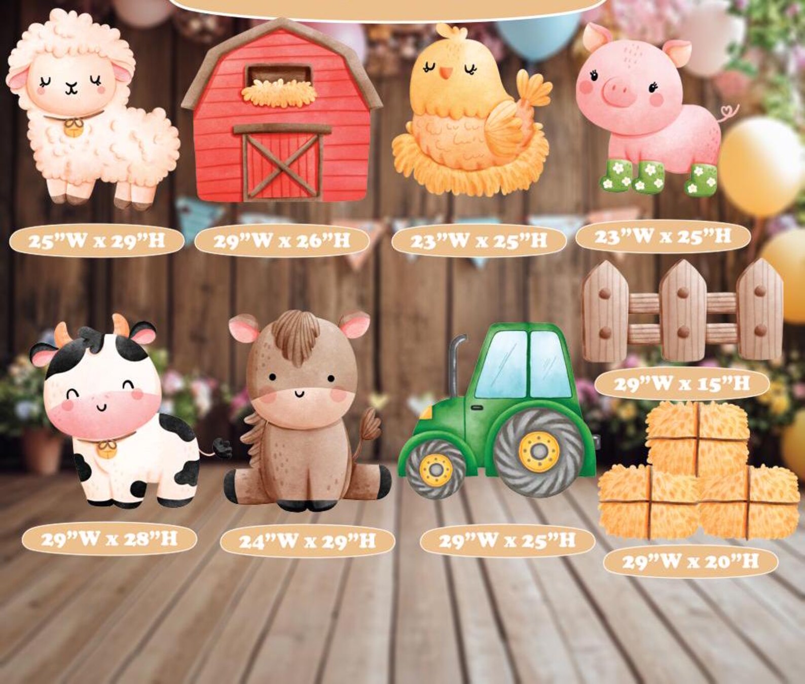 Farm Animals Party Prop, Farm Animals Theme Baby Shower, Farm Animals ...