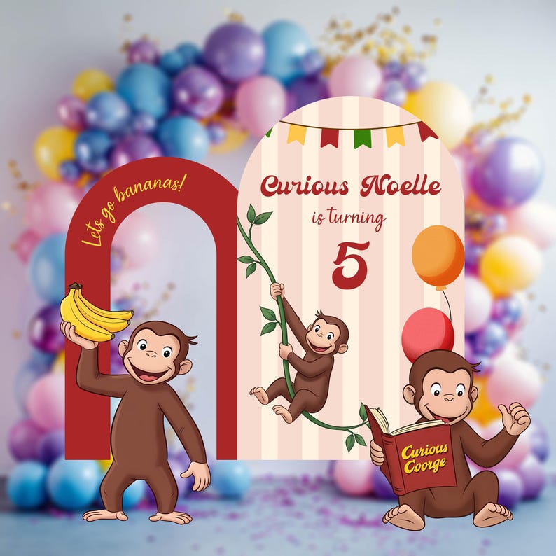 Curious George Cutouts, Baby Shower, Baby Boy, Monkey, First Birthday ...