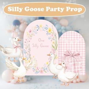 Pink Silly Goose Cutouts, Pink Baby Shower Props, One Silly Goose, Baby ...