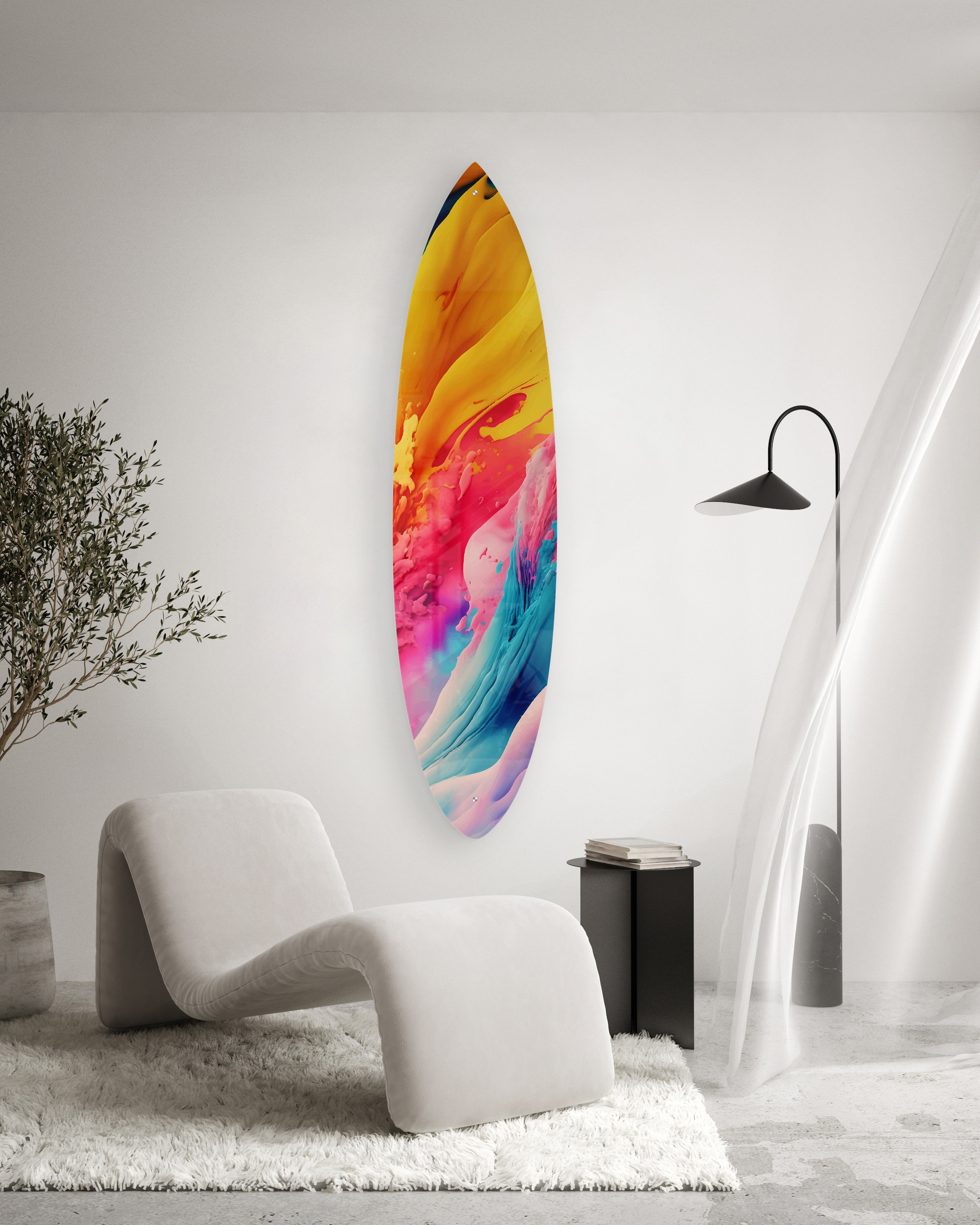 Surfboard Wall Art, Extra Large Surfboard, Geometric Wall Art, Wall ...