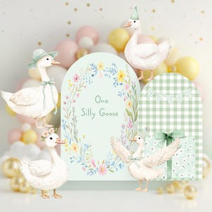 Green Silly Goose Cutout, First Birthday Decor, Vintage Goose, Baby ...