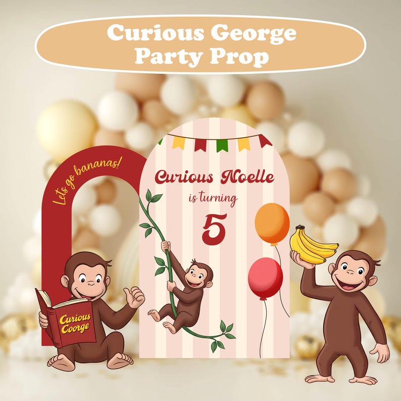 Curious George Cutouts, Baby Shower, Baby Boy, Monkey, First Birthday ...