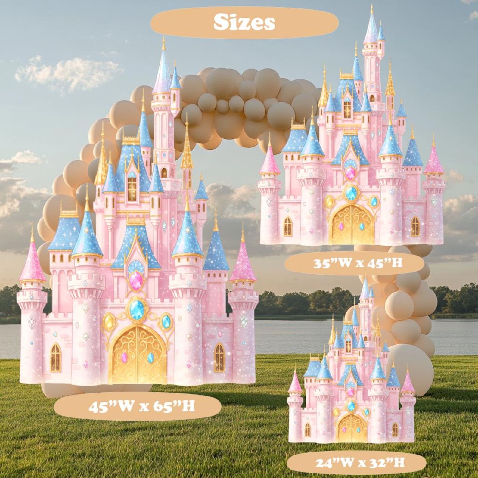 Princess Castle Cutouts, Princess Party Backdrop, Fantasy Decor, First ...