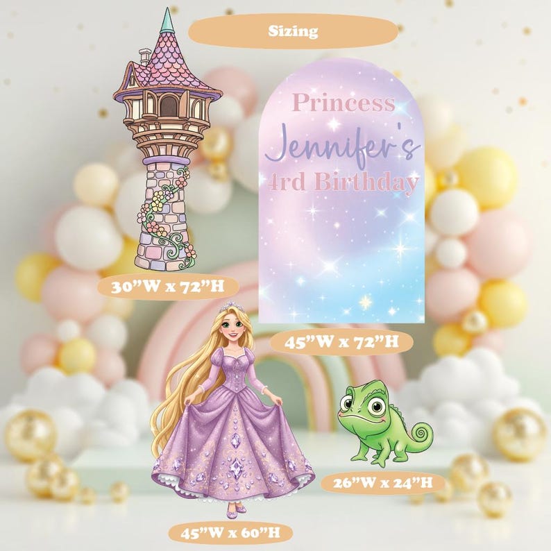 Rapunzel Cutouts, Castle Prop, Disney Princess, Tower Party Backdrop ...