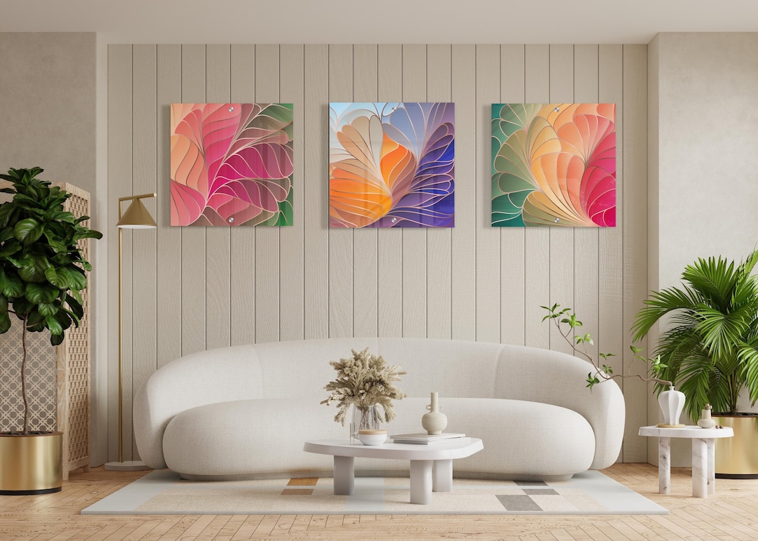 Multicolor Abstract Art, Set of 3 Pop Art, Contemporary Wall Art ...