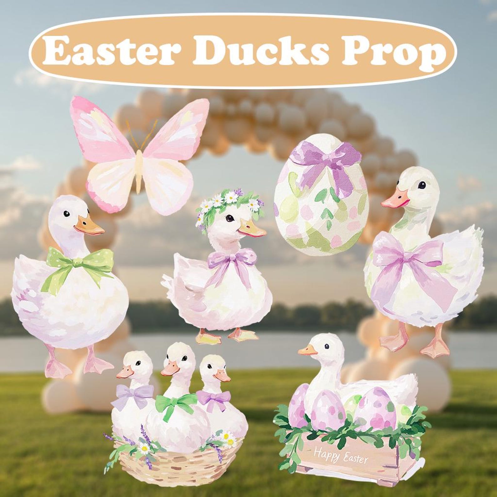 Easter Ducks Cutouts Set, Yard Art, Easter Decor, Lawn Sign, Goose Cut ...
