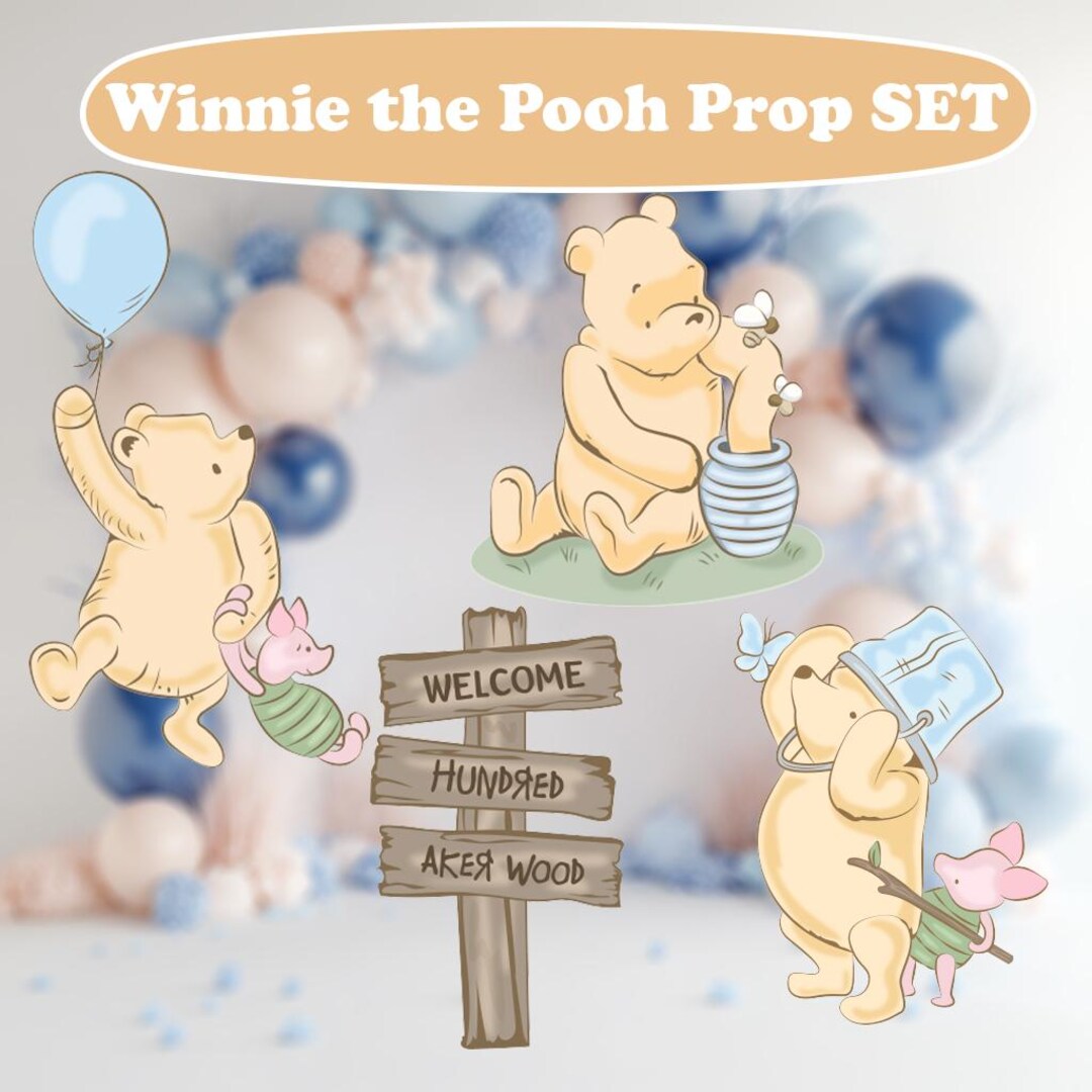 Classic Winnie the Pooh SET, Party Props, Winnie the Pooh Baby Shower ...