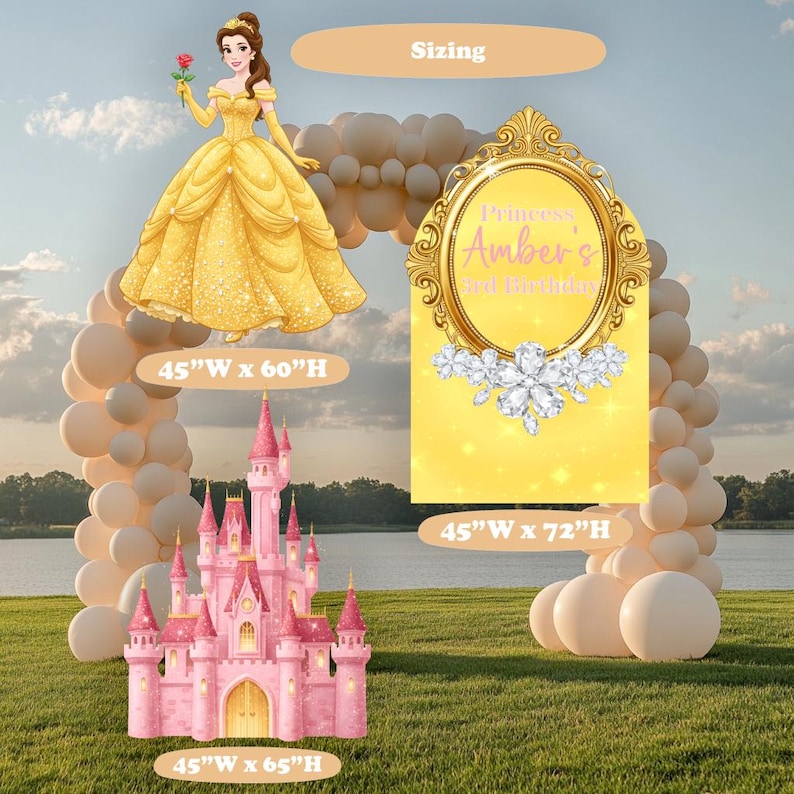 Beauty and the Beast Cutouts, Princess Castle, Princess Belle, Party ...