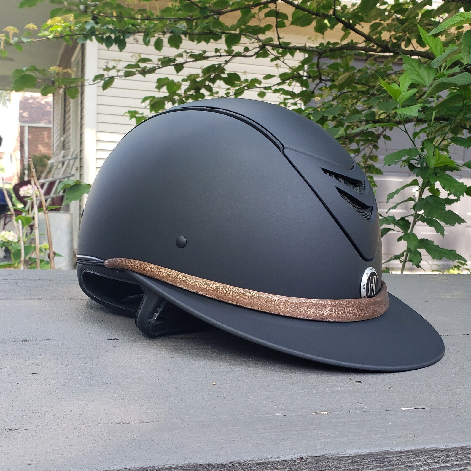 Brown/bronze Faux Leather Premium Helmet Hat Band Bling Accessory for ...